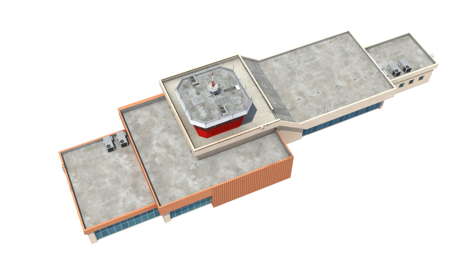 3D Model Airport Terminal With ATC - TurboSquid 2105282
