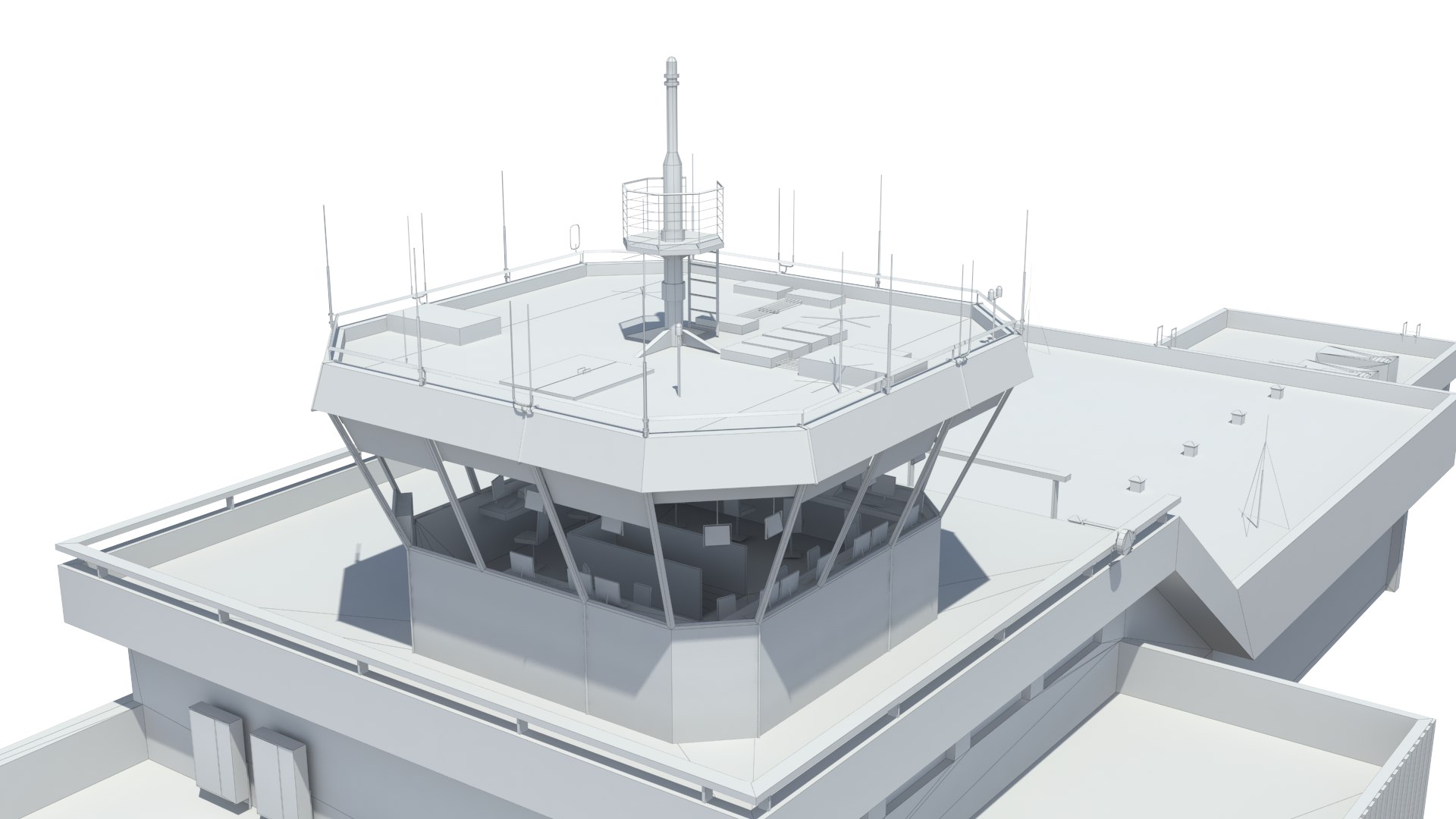 3D Model Airport Terminal With ATC - TurboSquid 2105282