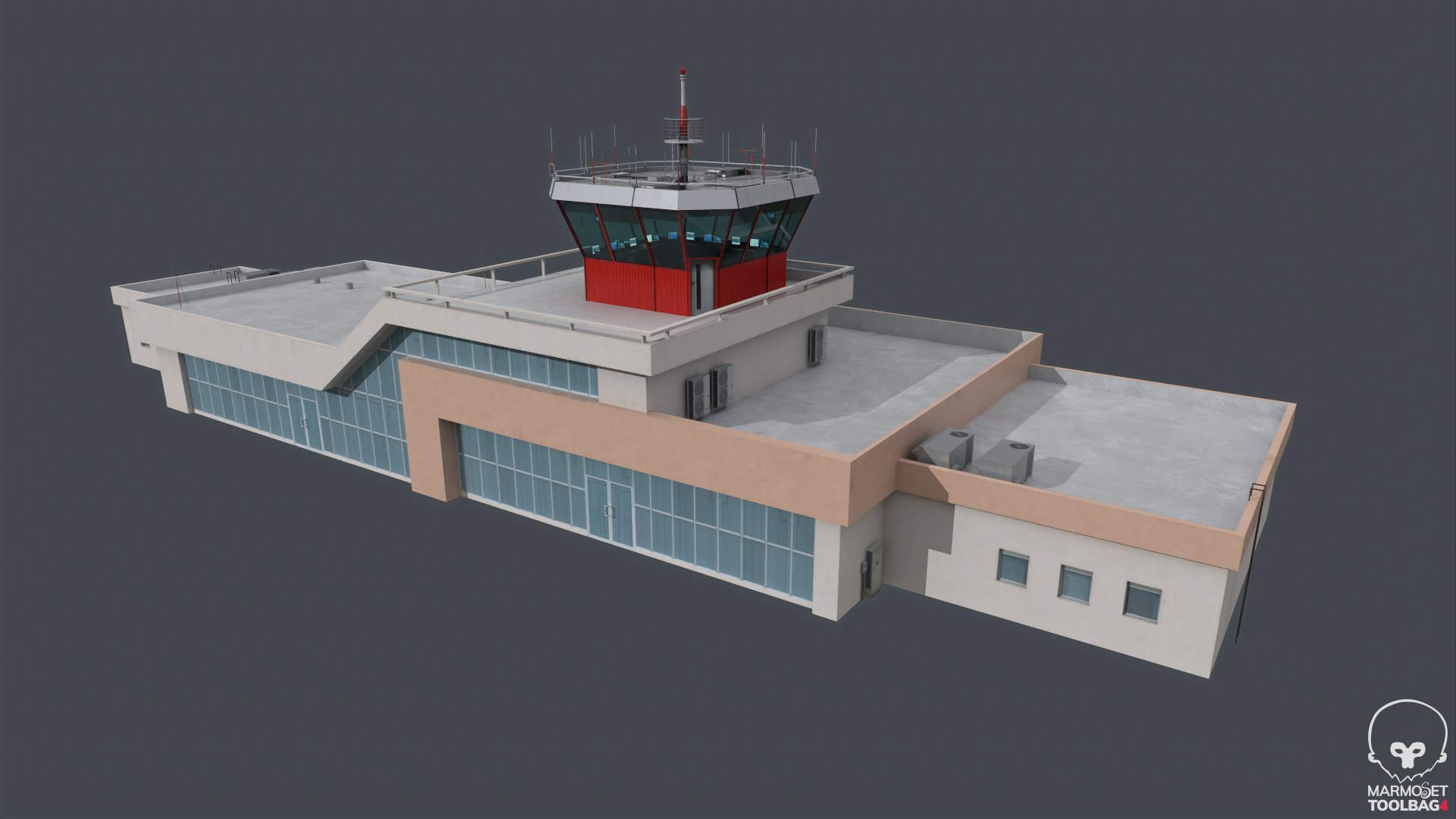 3D Model Airport Terminal With ATC - TurboSquid 2105282