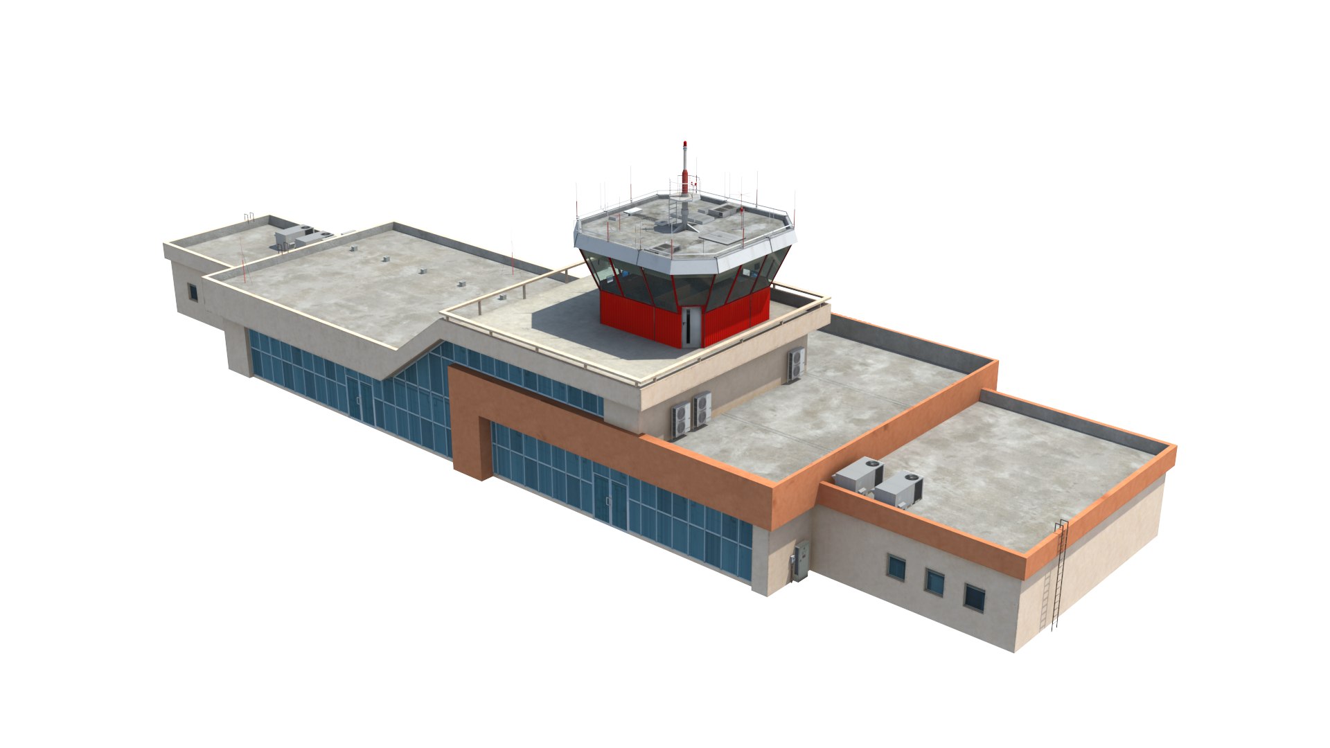 3D Model Airport Terminal With ATC - TurboSquid 2105282