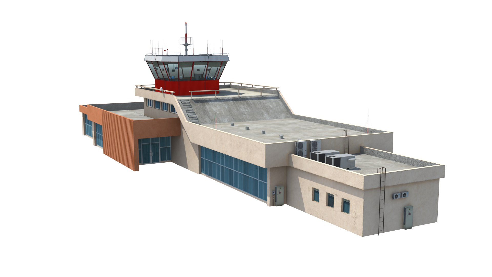 3D Model Airport Terminal With ATC - TurboSquid 2105282