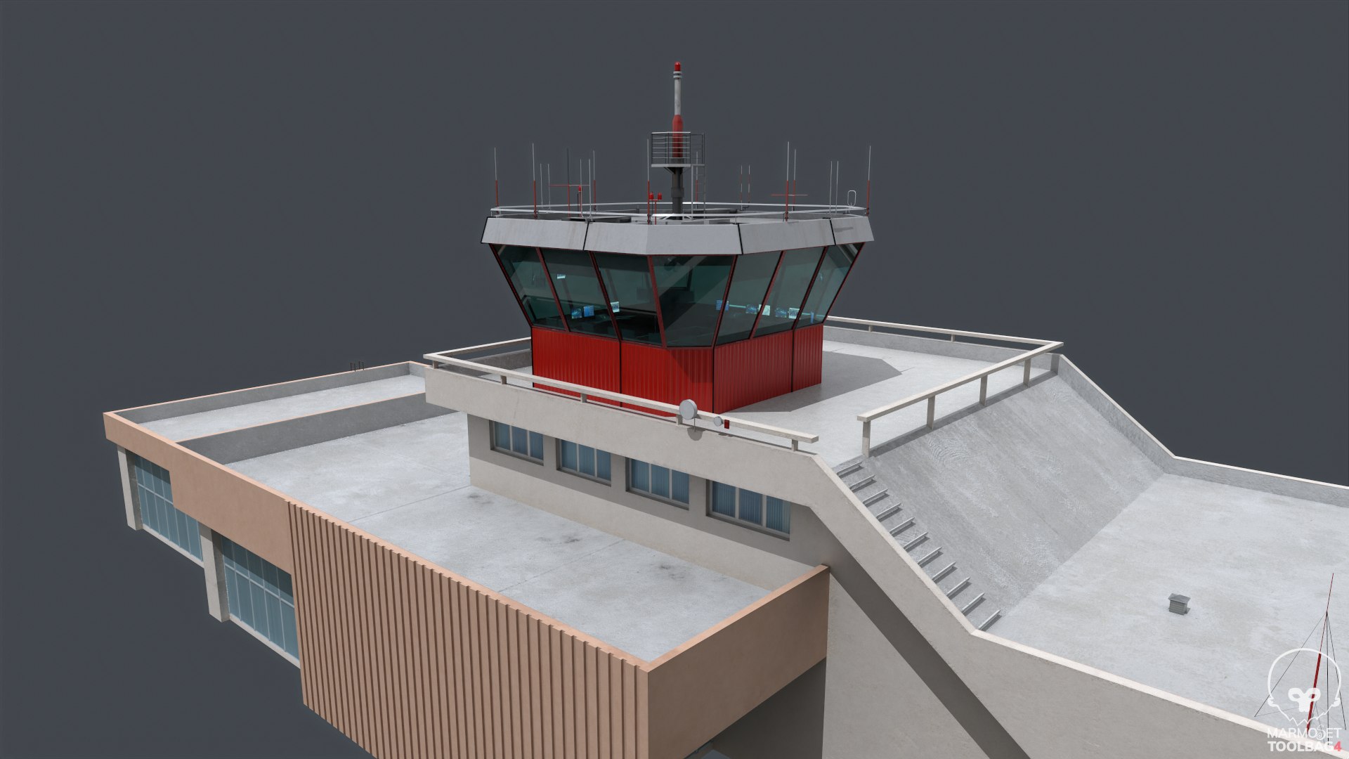 3D Model Airport Terminal With ATC - TurboSquid 2105282