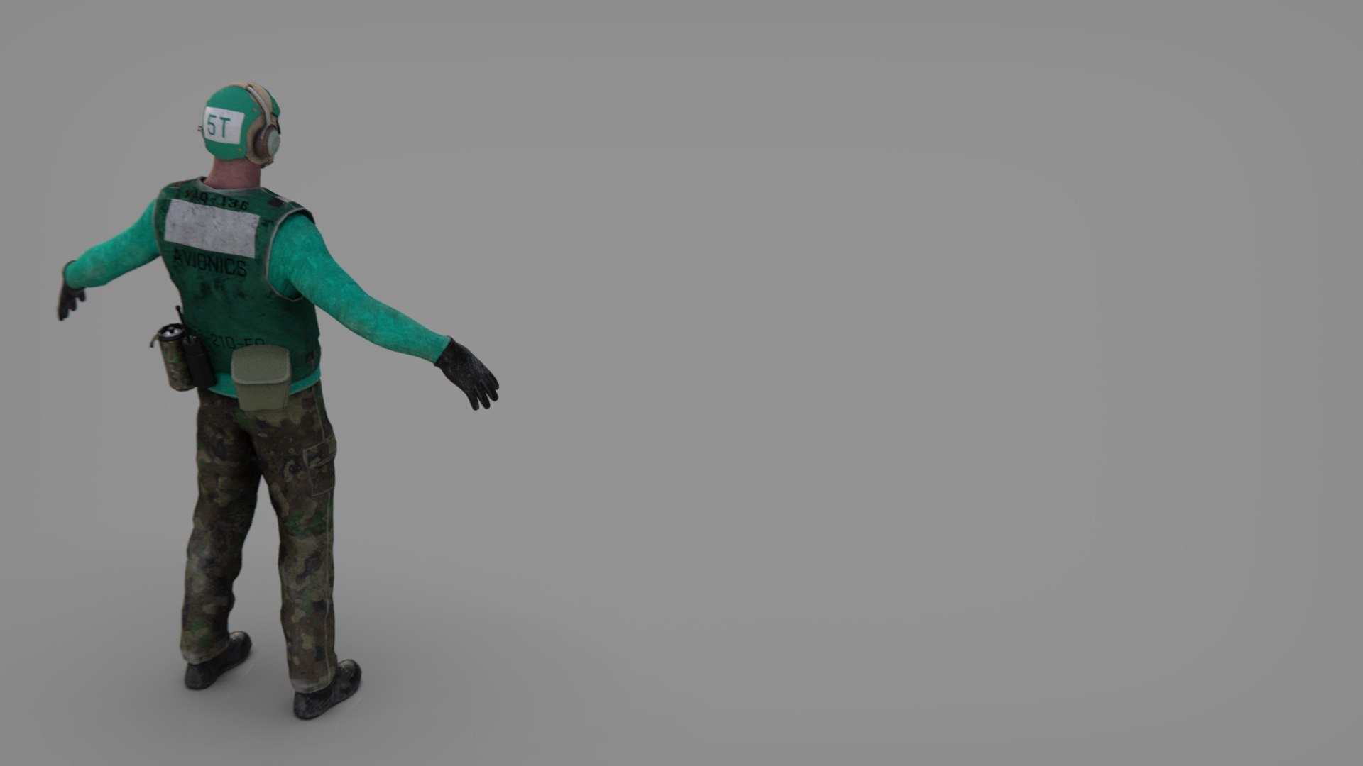 US NAVY Flight Deck Crew Green Model - TurboSquid 1778059