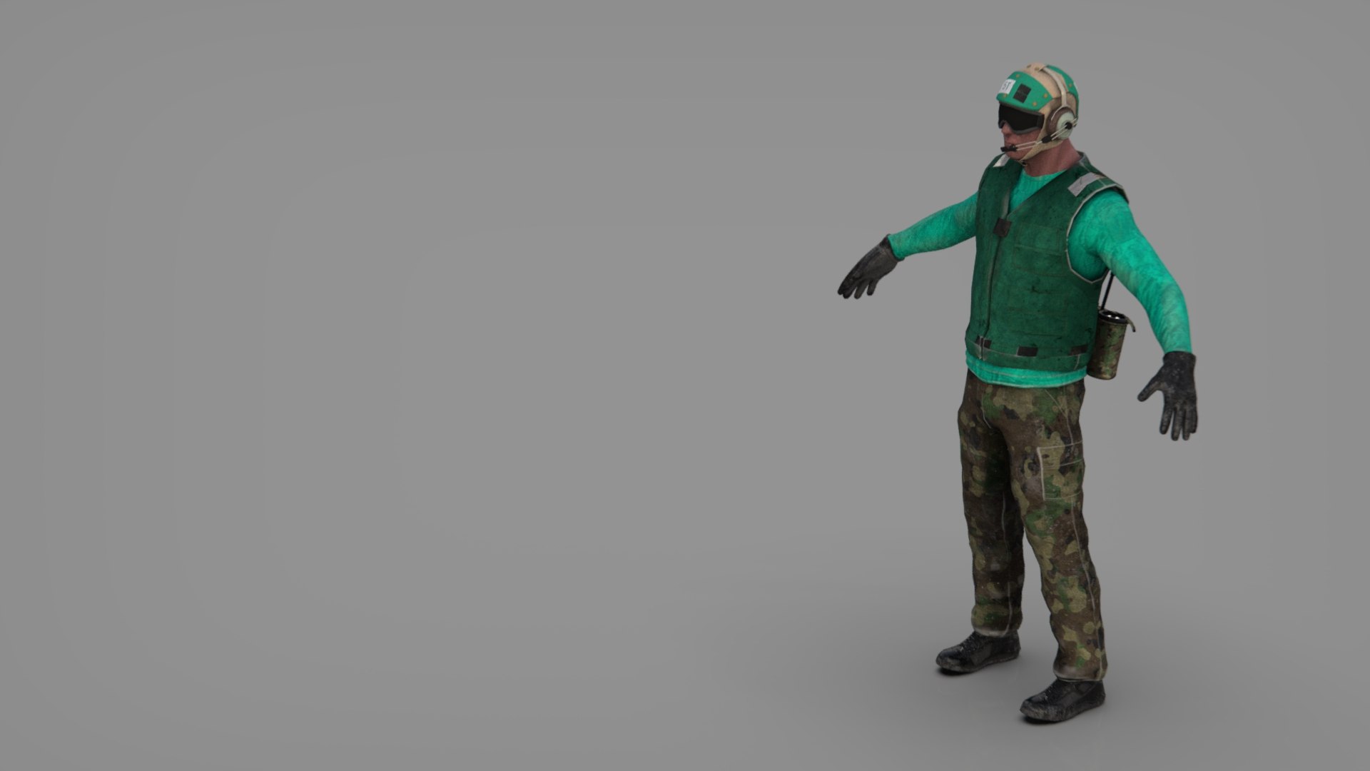 US NAVY Flight Deck Crew Green Model - TurboSquid 1778059