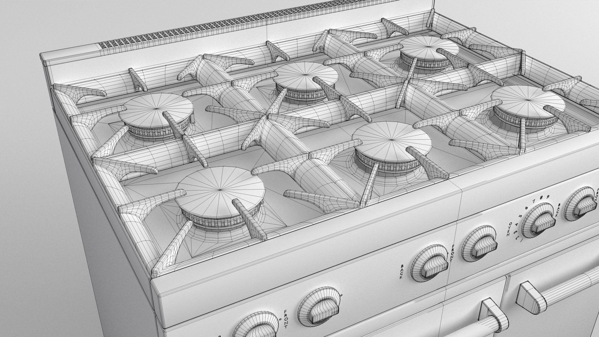 Gas range cooker 3D - TurboSquid 1525464