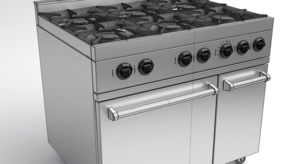Gas range cooker 3D - TurboSquid 1525464