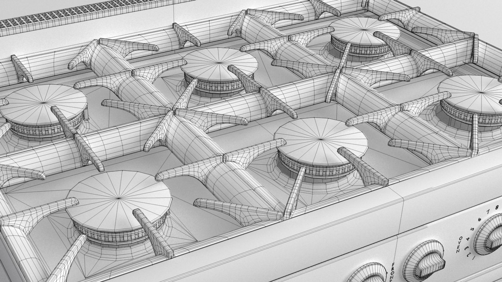 Gas range cooker 3D - TurboSquid 1525464