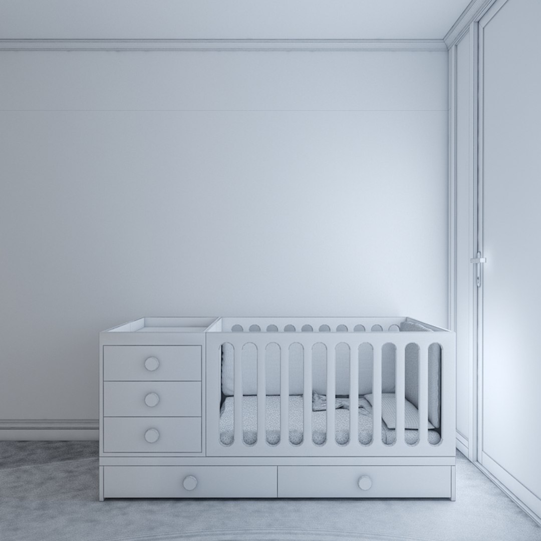 3D Baby Crib Model - TurboSquid 1721986