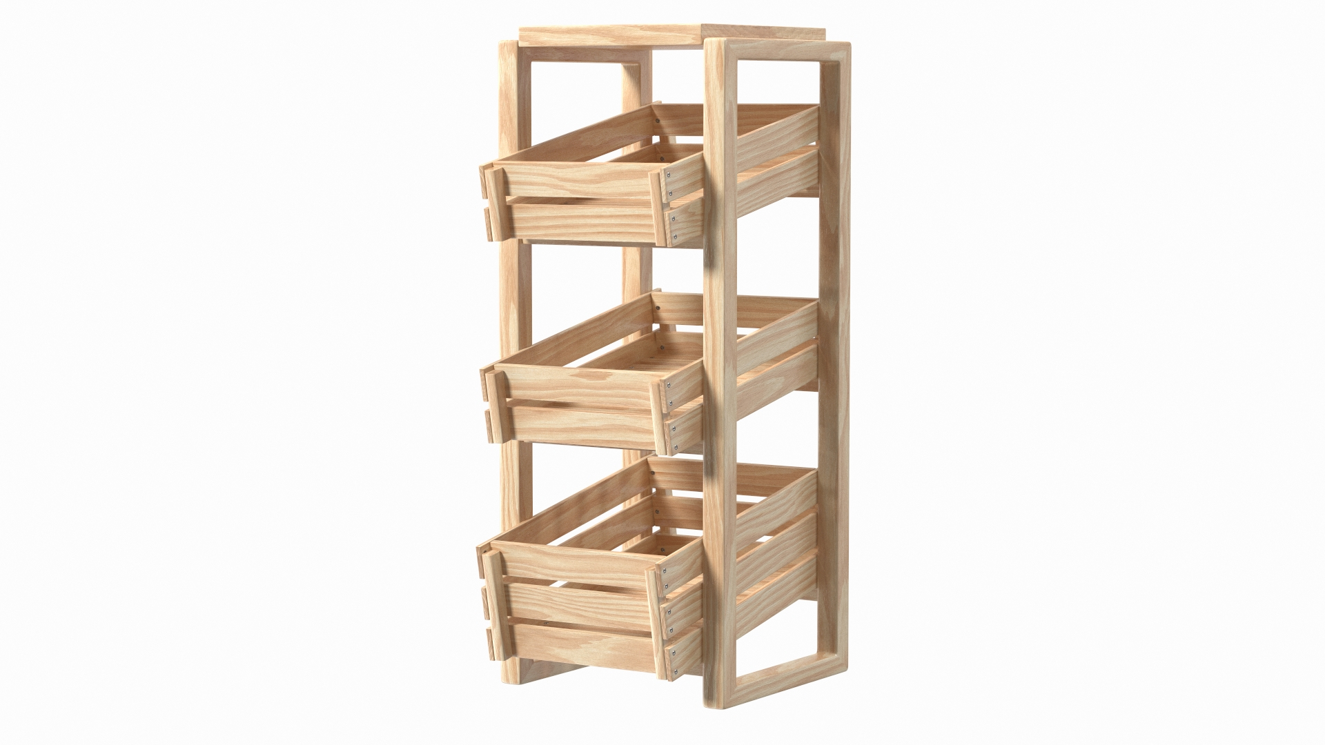 Wooden Vegetable Rack With Drawers Model - TurboSquid 1912703
