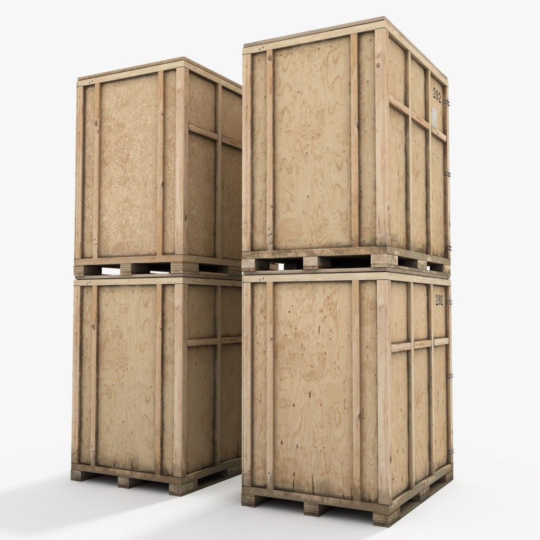 Large Wooden Containers Wood 3D - TurboSquid 1328945