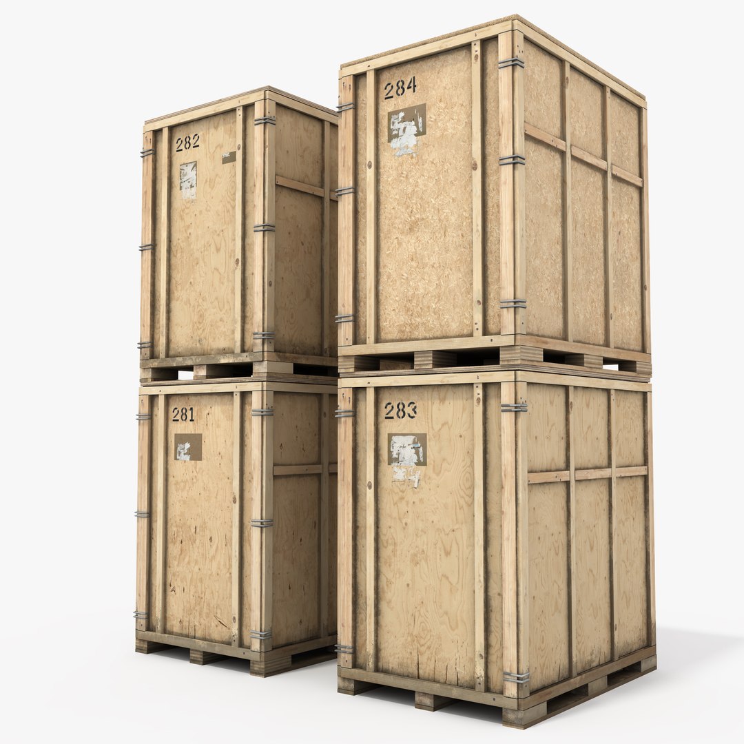 Large Wooden Containers Wood 3D - TurboSquid 1328945