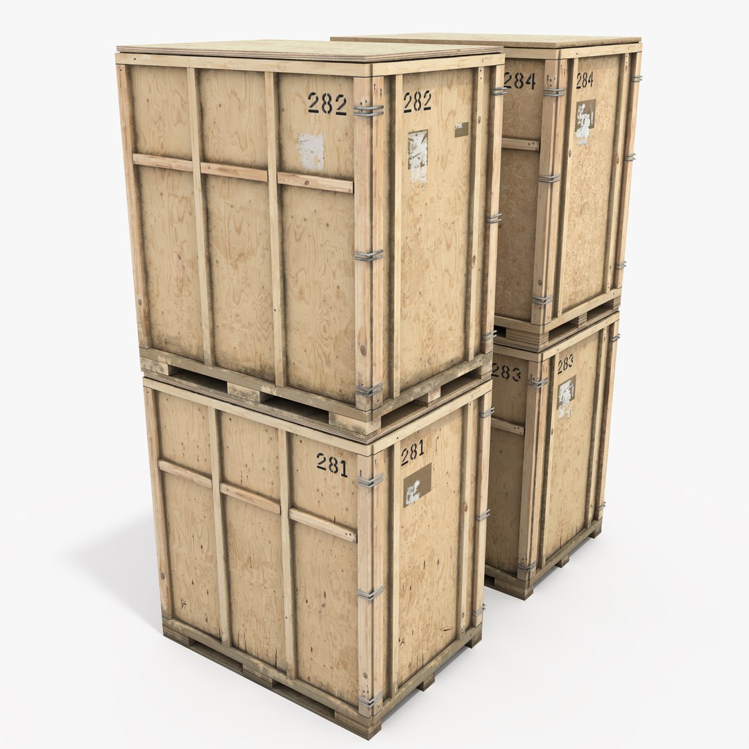 Large Wooden Containers Wood 3D - TurboSquid 1328945