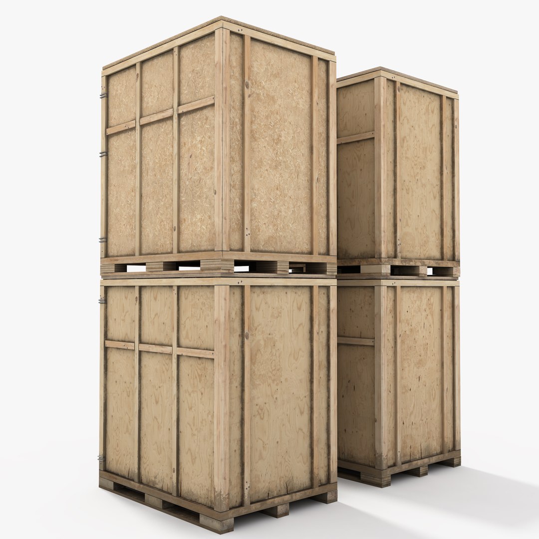Large Wooden Containers Wood 3D - TurboSquid 1328945