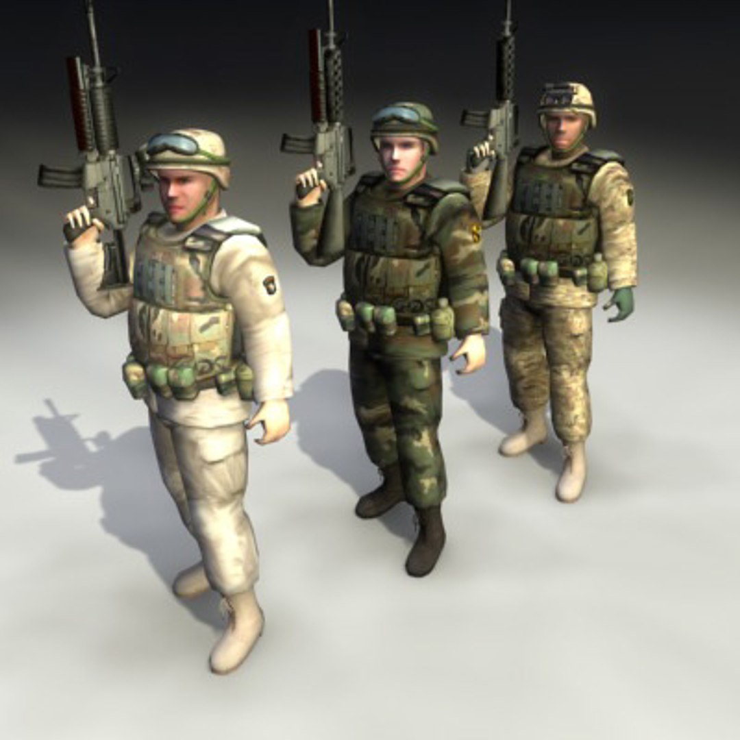 3ds games military rigged character