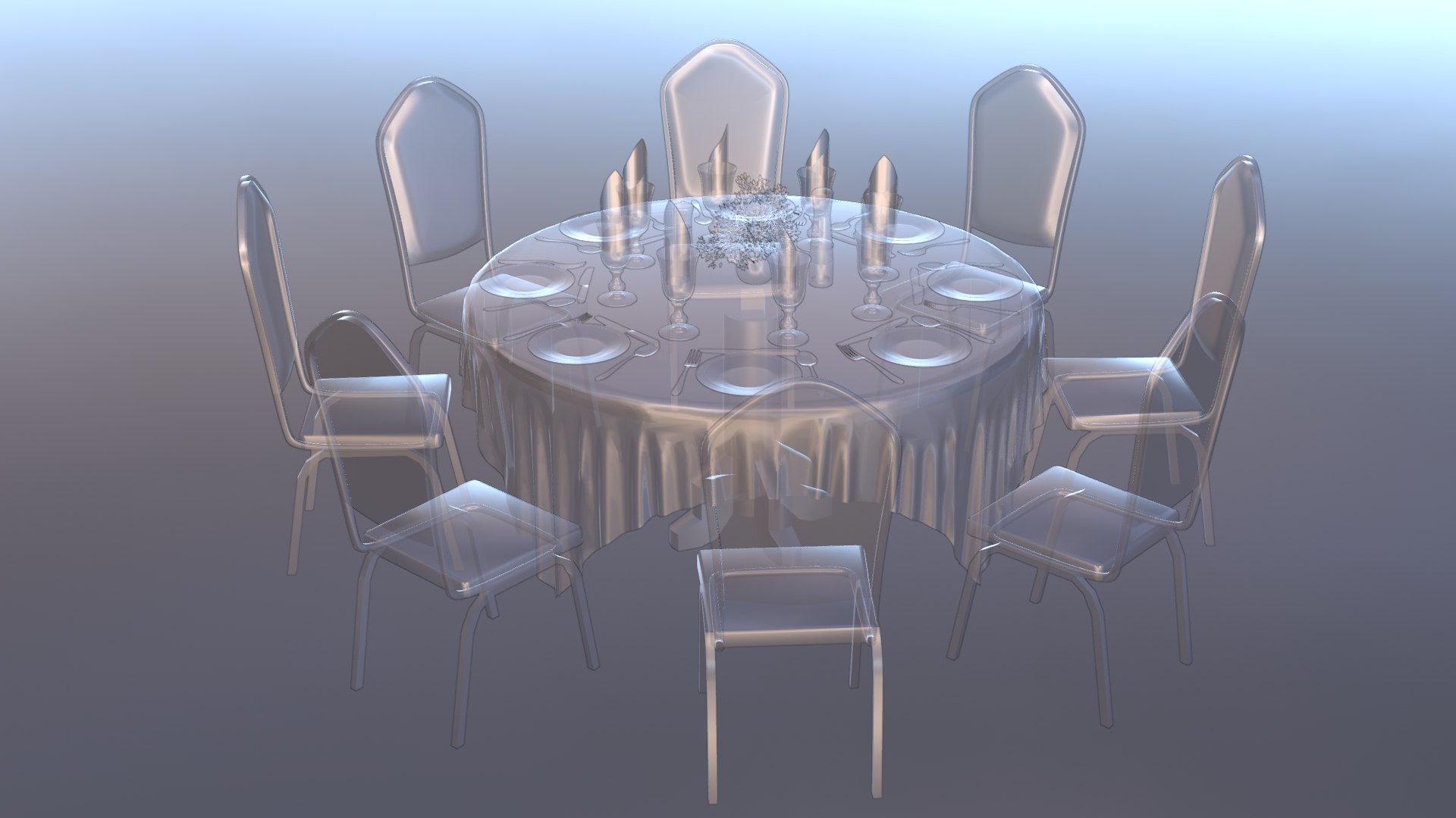 3D Restaurant Table Set - TurboSquid 1988762