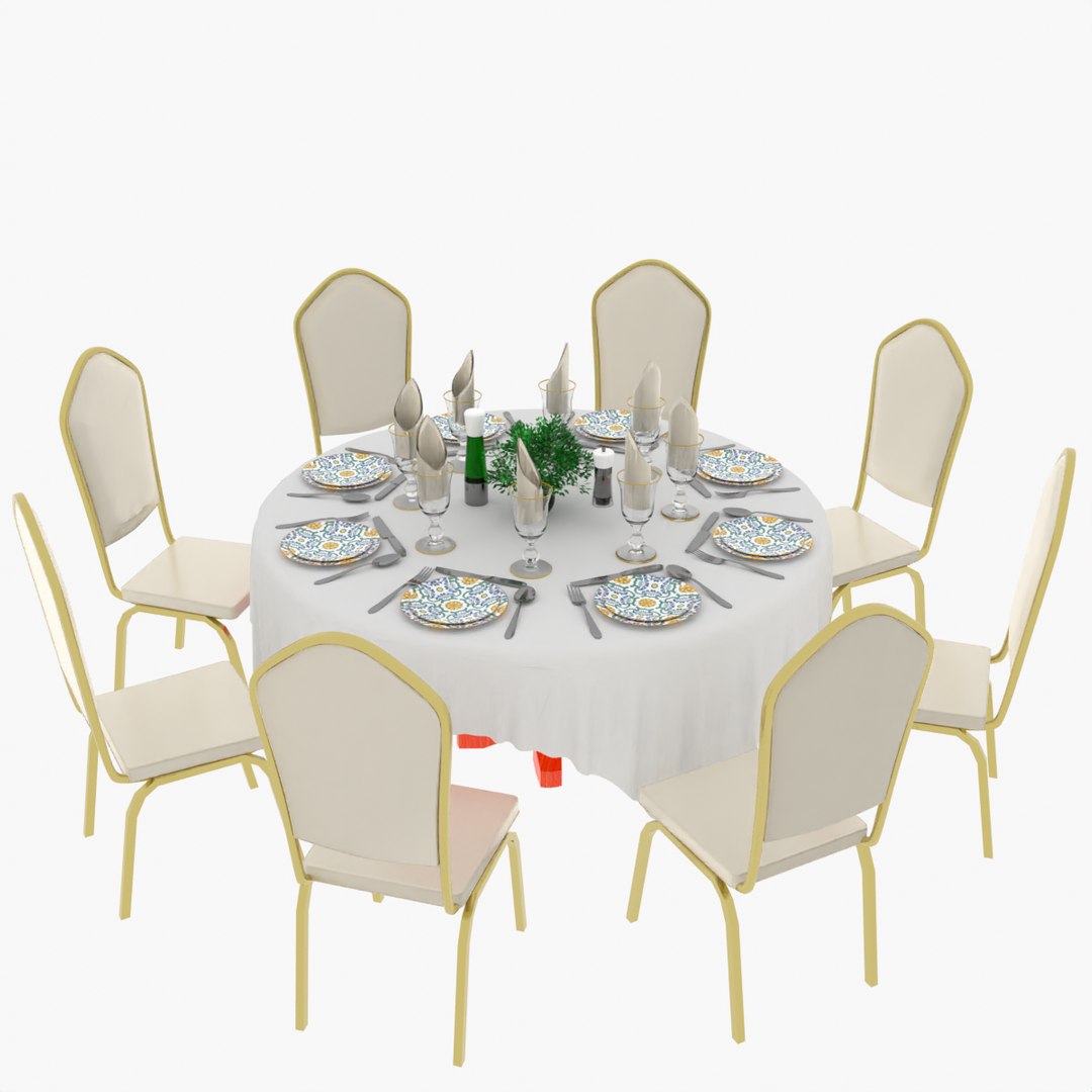 3D Restaurant Table Set - TurboSquid 1988762