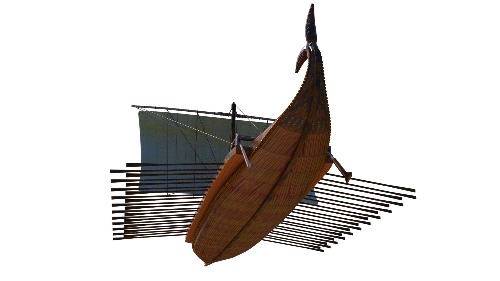 3D Historical Roman Greek Warship Trireme Model - TurboSquid 2206183