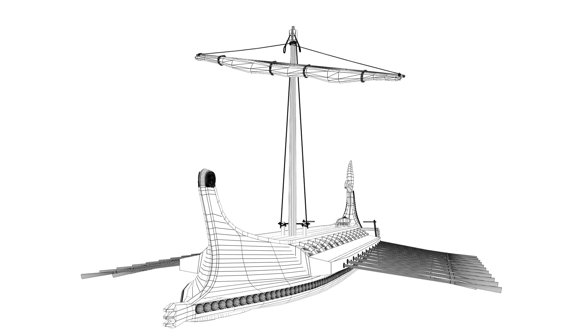 3D Historical Roman Greek Warship Trireme Model - TurboSquid 2206183