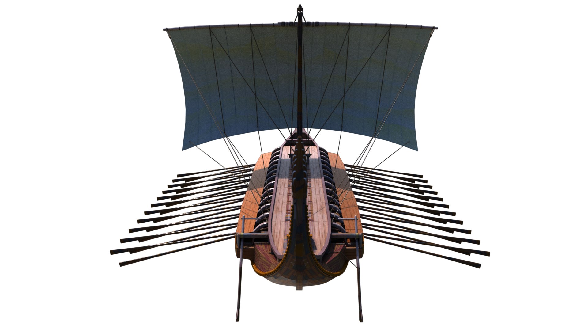 3D Historical Roman Greek Warship Trireme Model - TurboSquid 2206183