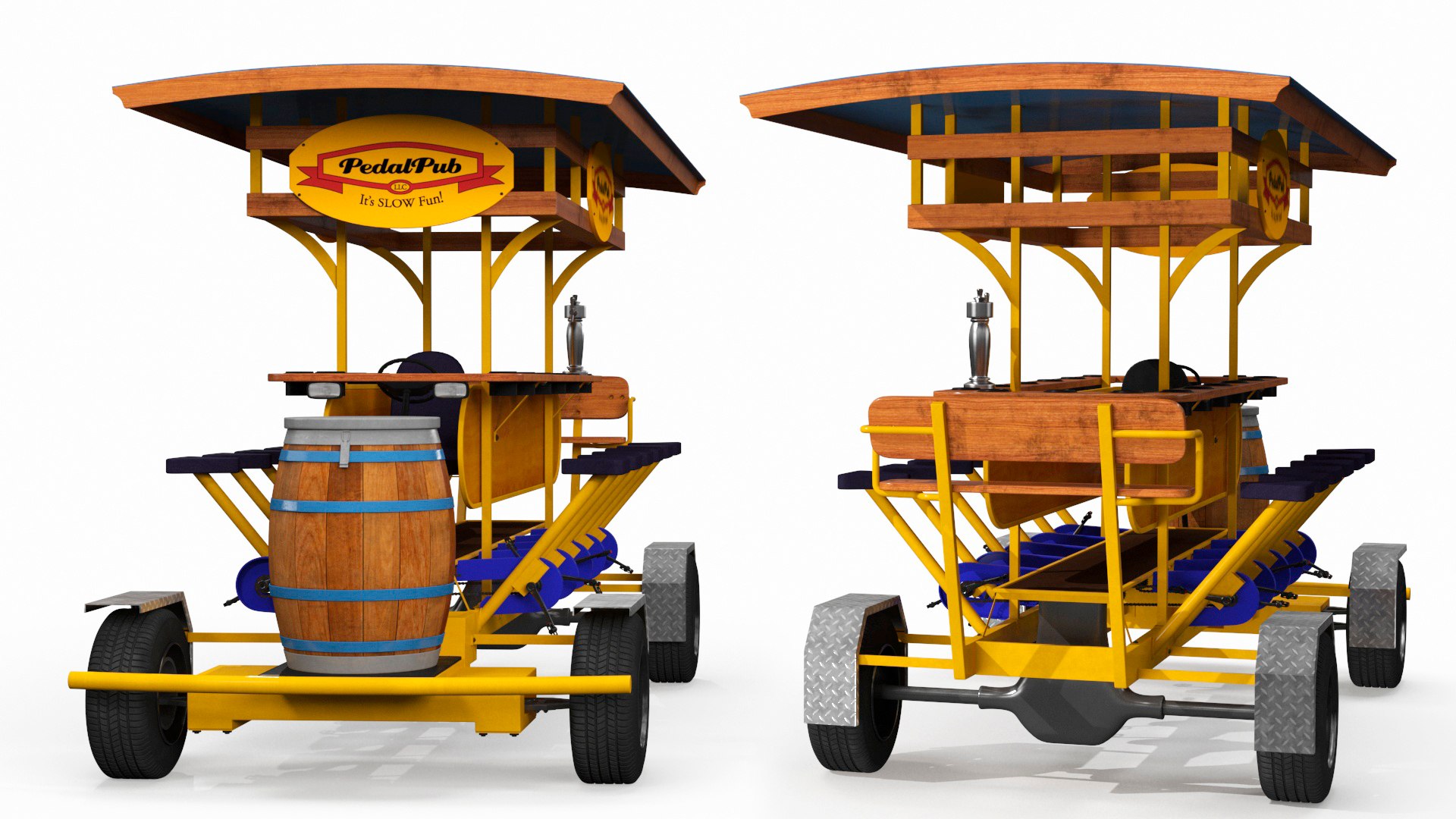 3D Pedal Pub Party Bike Rigged - TurboSquid 2265116