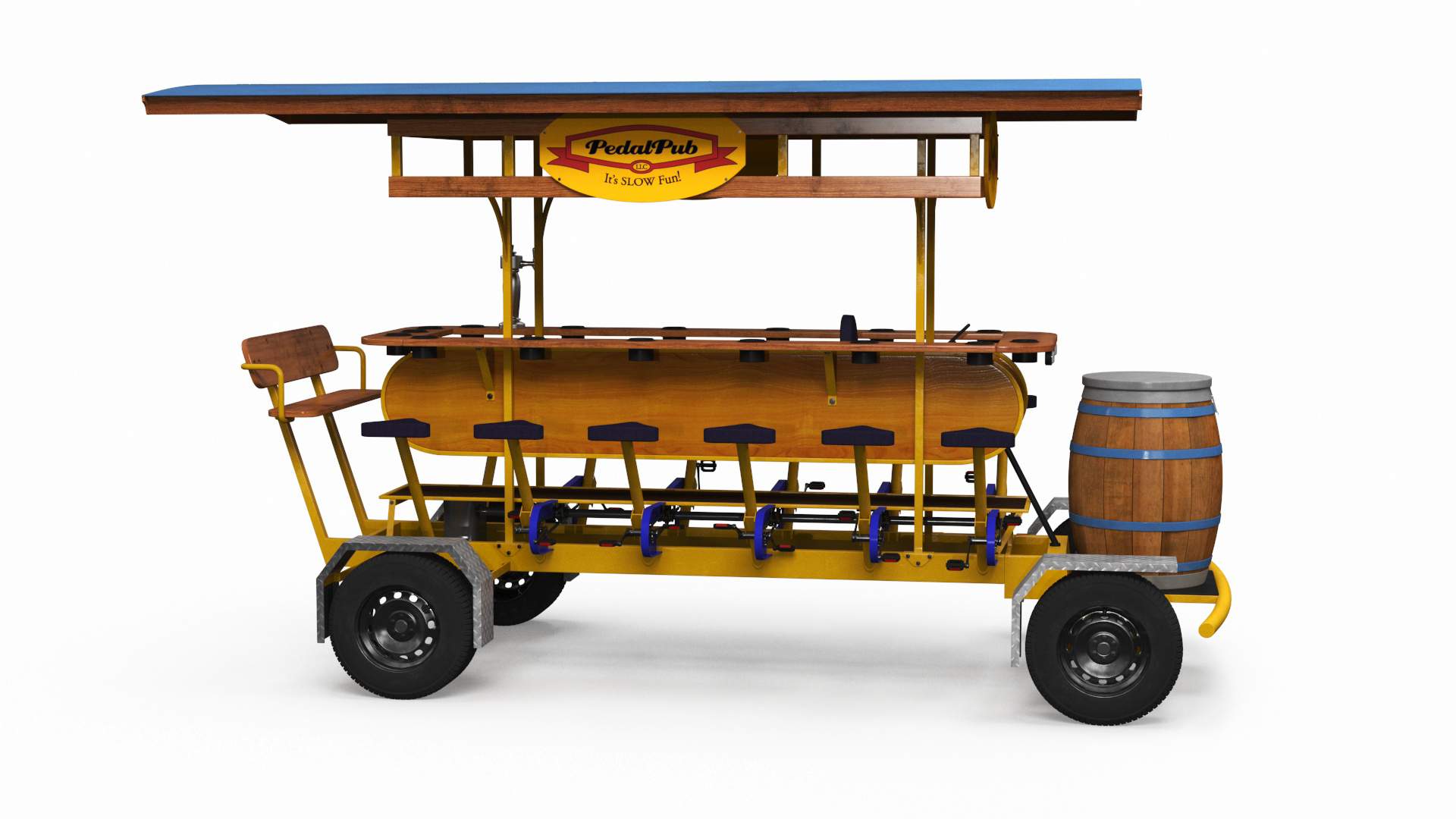 3D Pedal Pub Party Bike Rigged - TurboSquid 2265116