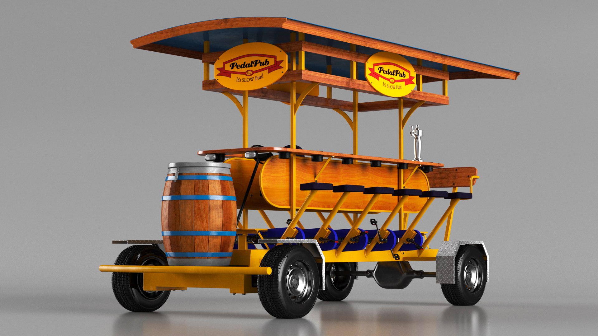3D Pedal Pub Party Bike Rigged - TurboSquid 2265116