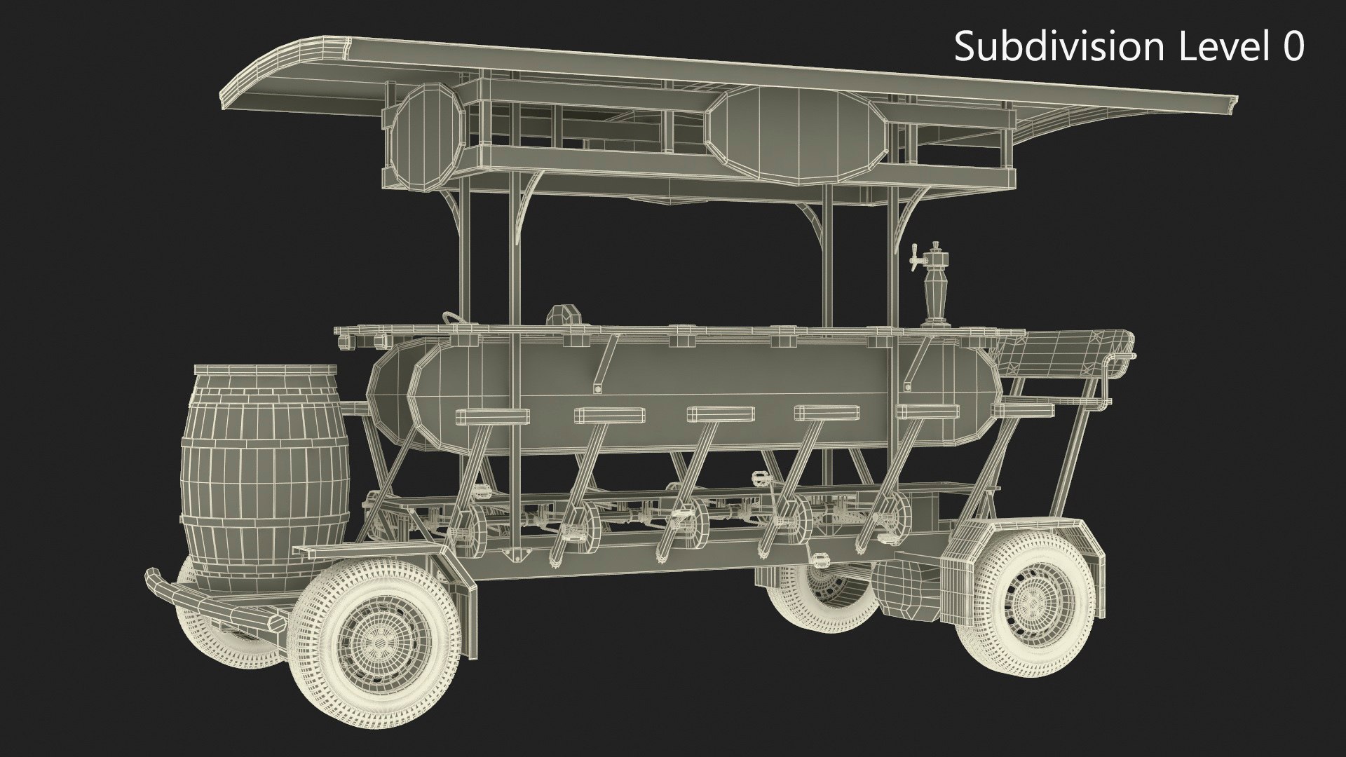 3D Pedal Pub Party Bike Rigged - TurboSquid 2265116