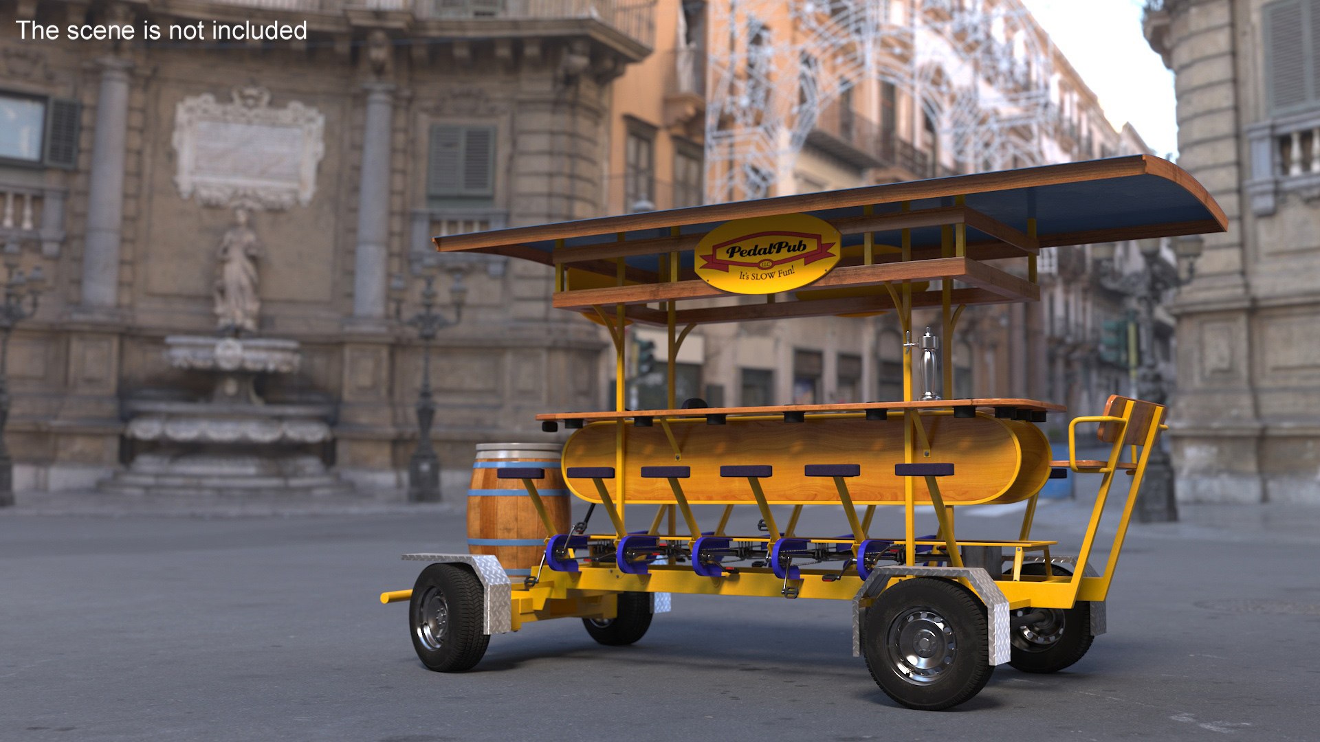 3D Pedal Pub Party Bike Rigged - TurboSquid 2265116