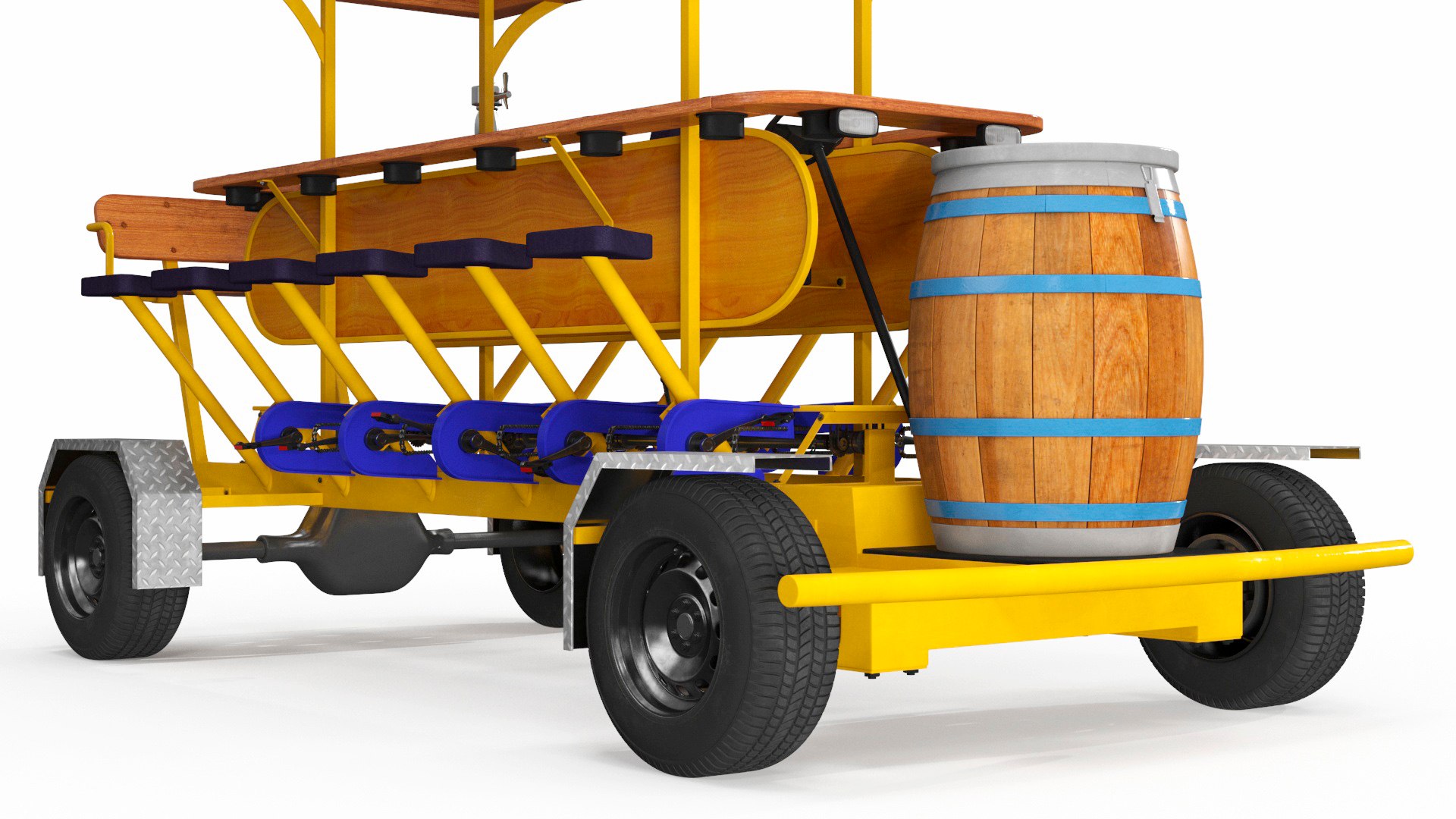 3D Pedal Pub Party Bike Rigged - TurboSquid 2265116