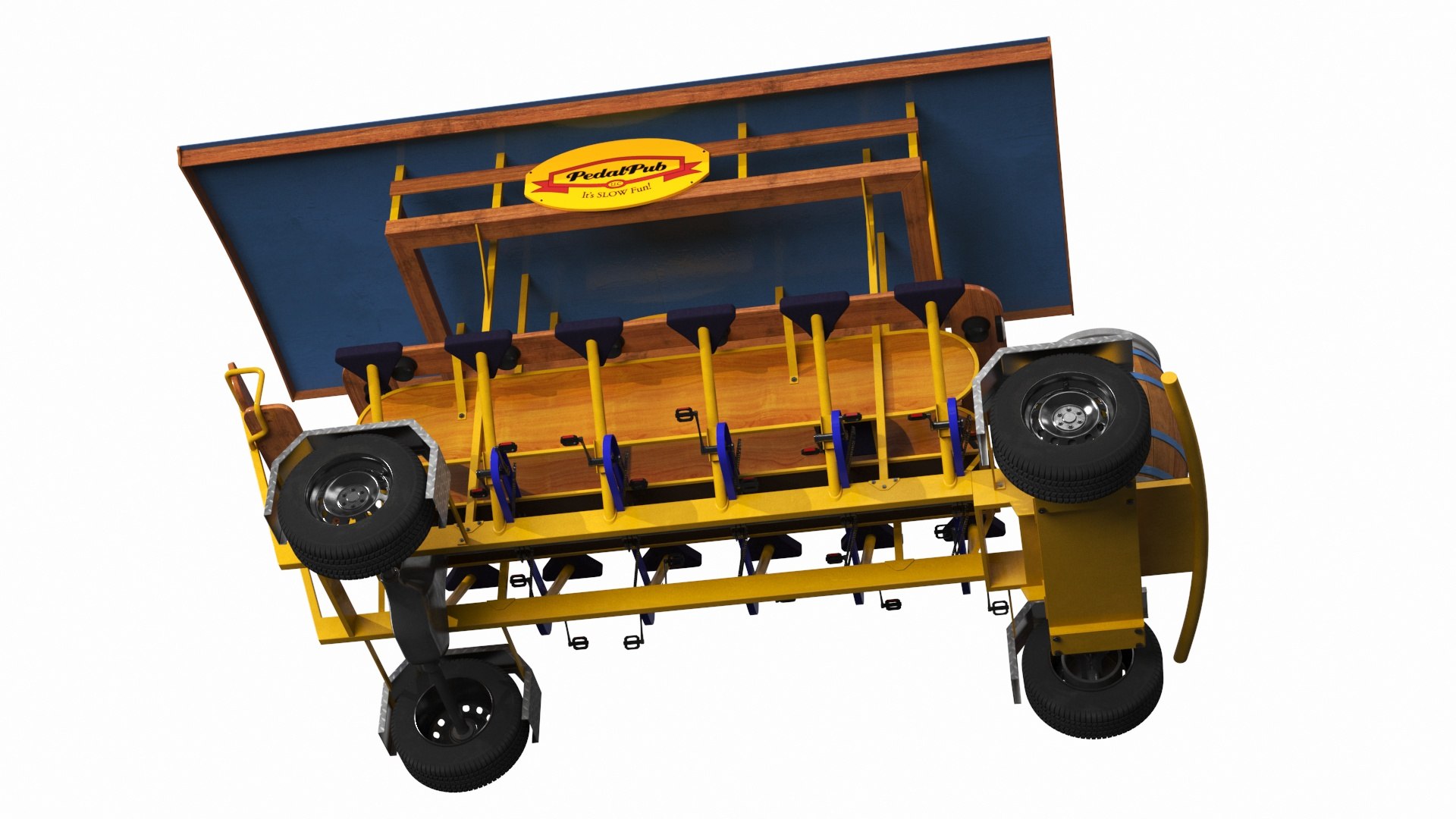 3D Pedal Pub Party Bike Rigged - TurboSquid 2265116