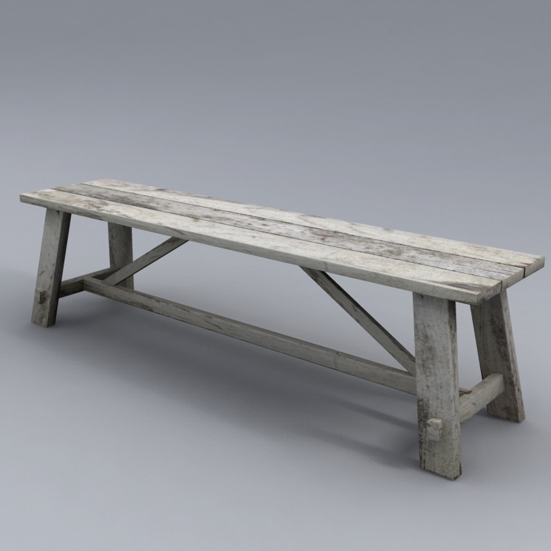 Wood Bench 3d 3ds