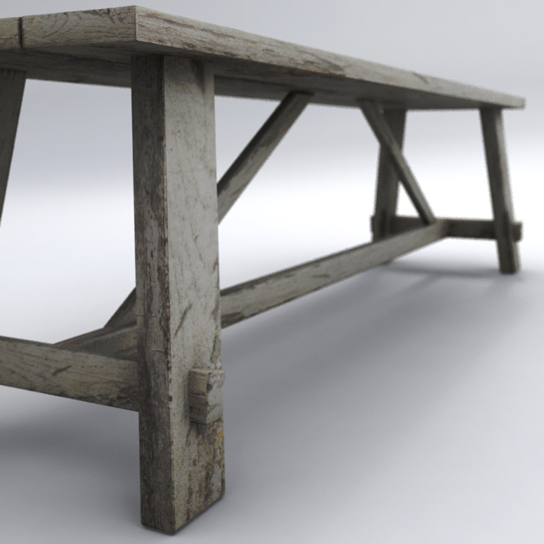 Wood Bench 3d 3ds