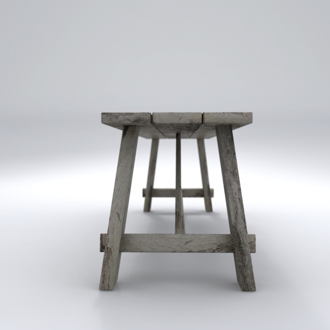 Wood Bench 3d 3ds
