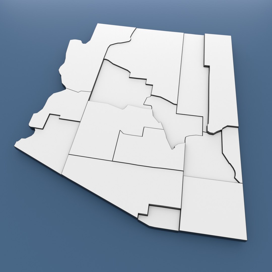 Arizona Counties - Map Of United States Of America USA Model ...