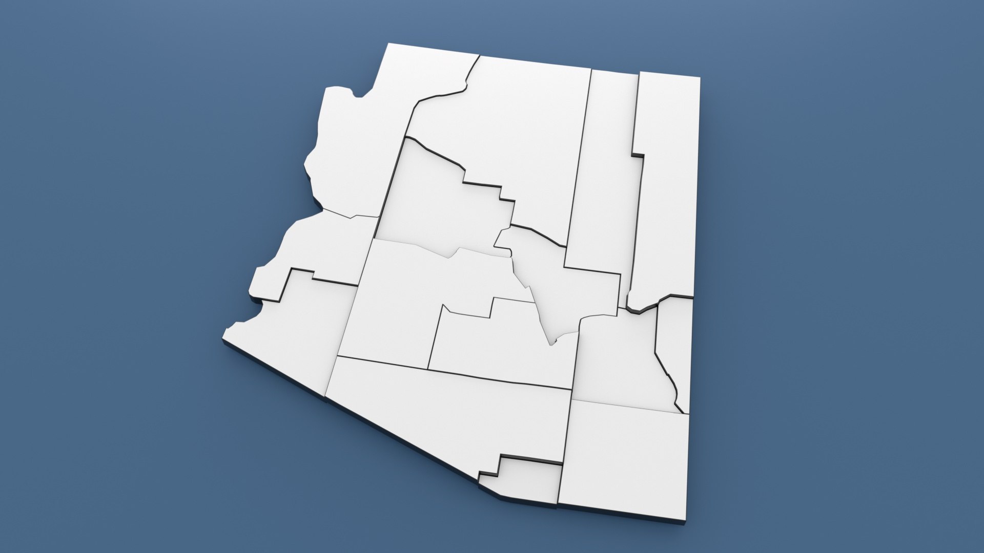 Arizona Counties - Map Of United States Of America USA Model ...