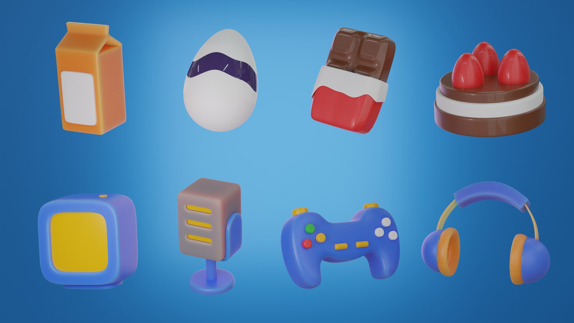 3d A Set Of Simple Objects Turbosquid 2147181
