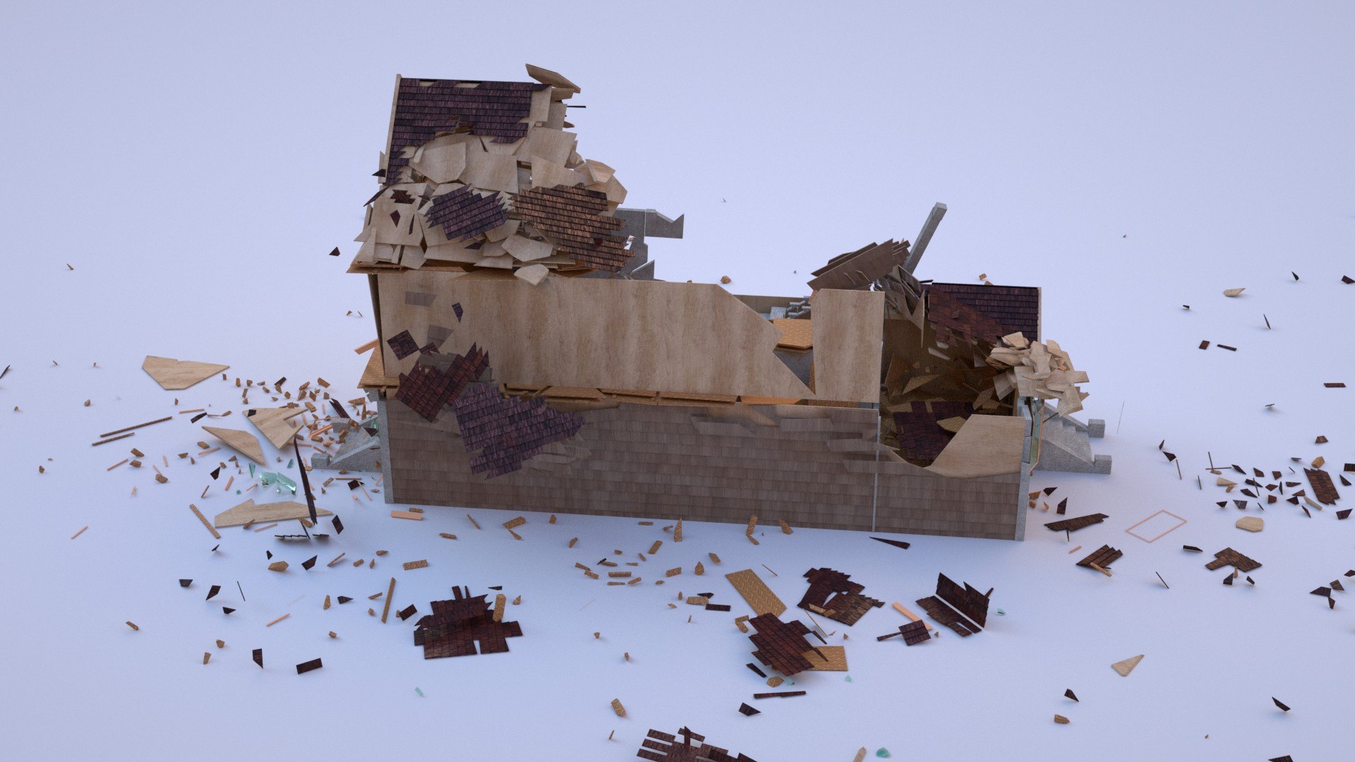 Destroyed House 3D Model - TurboSquid 1862780