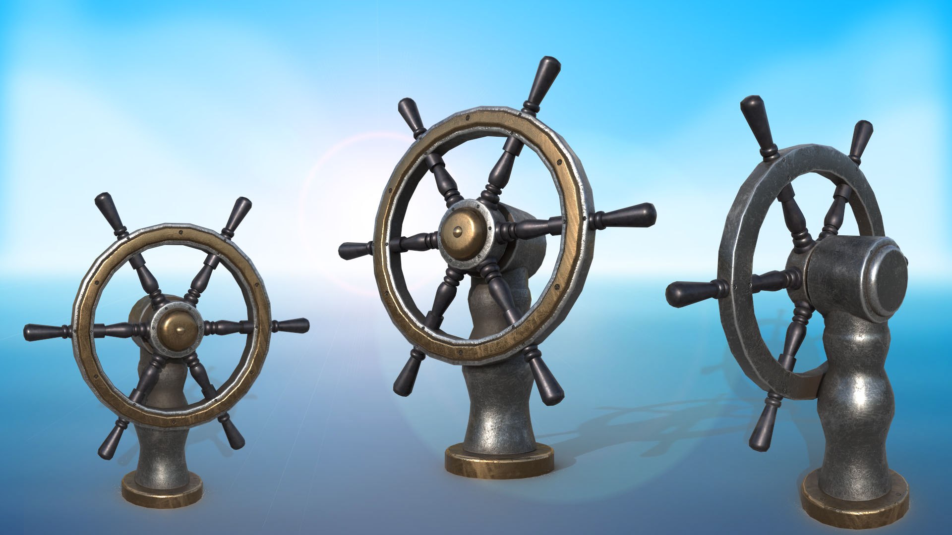 The Helm Of A Sea Ship Or Vessel PBR Game Ready Low-poly 3D Model 3D ...