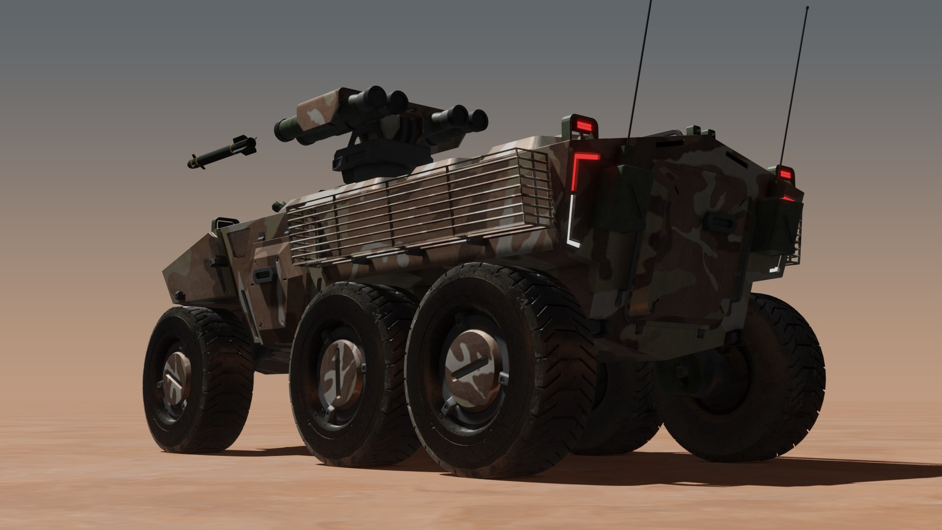 Sci-fi APC ATGM Desert Camouflage 3D - TurboSquid 2128473