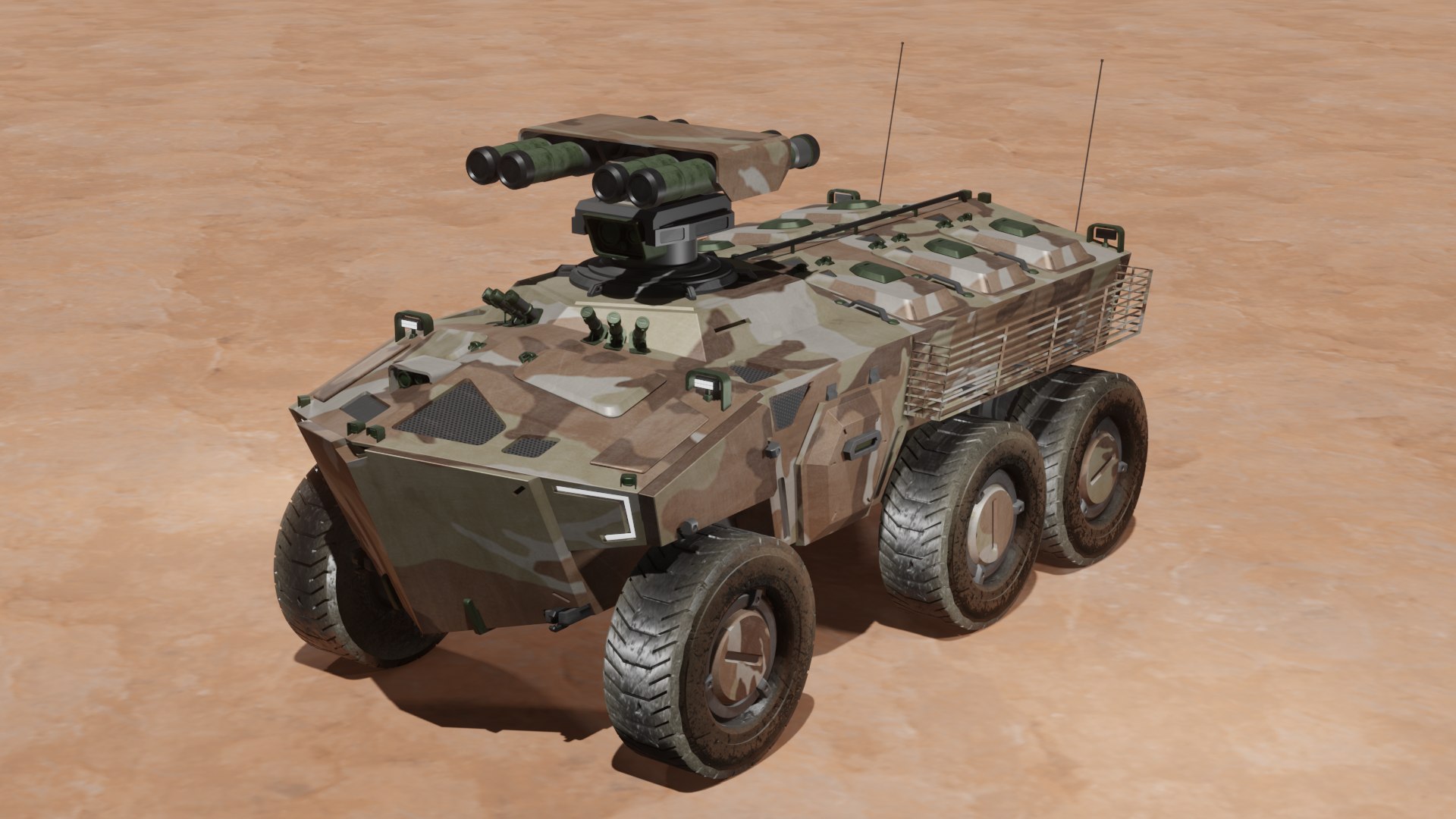Sci-fi APC ATGM Desert Camouflage 3D - TurboSquid 2128473