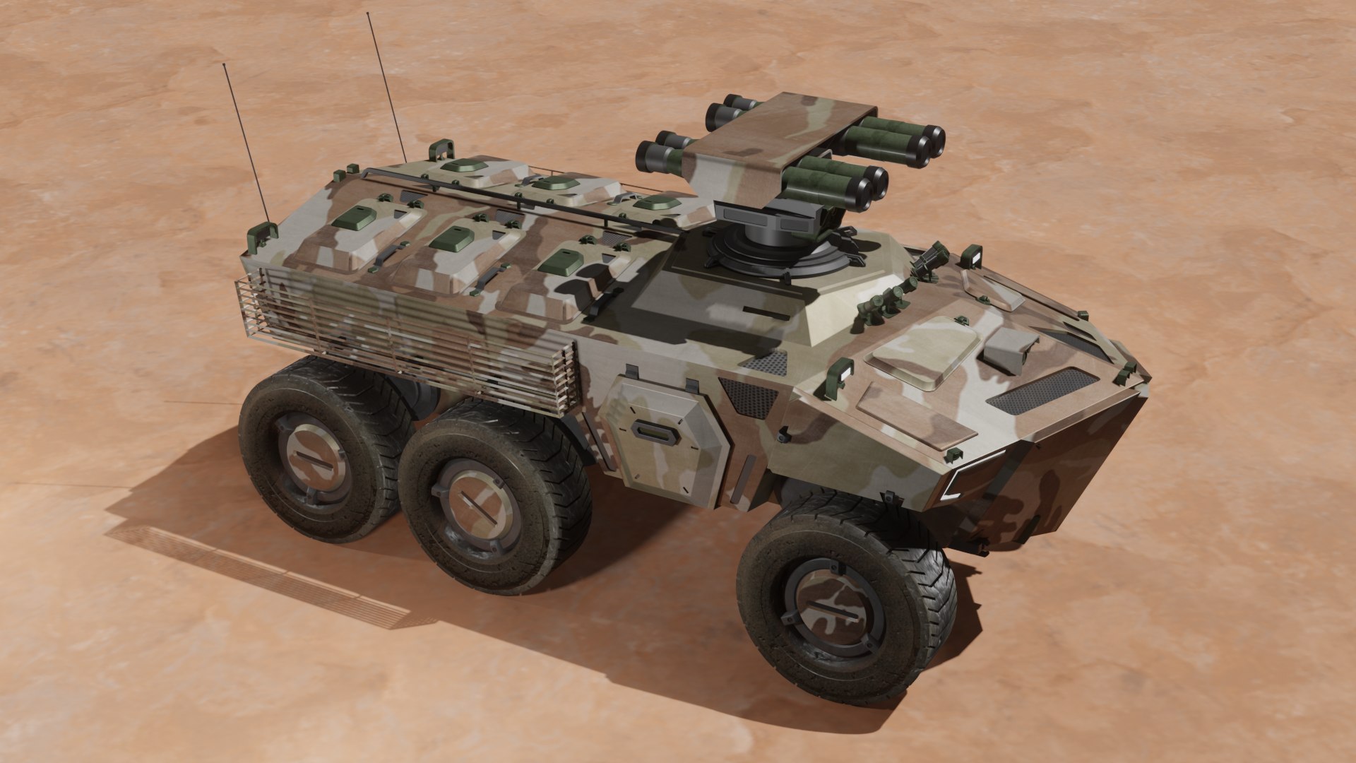 Sci-fi APC ATGM Desert Camouflage 3D - TurboSquid 2128473