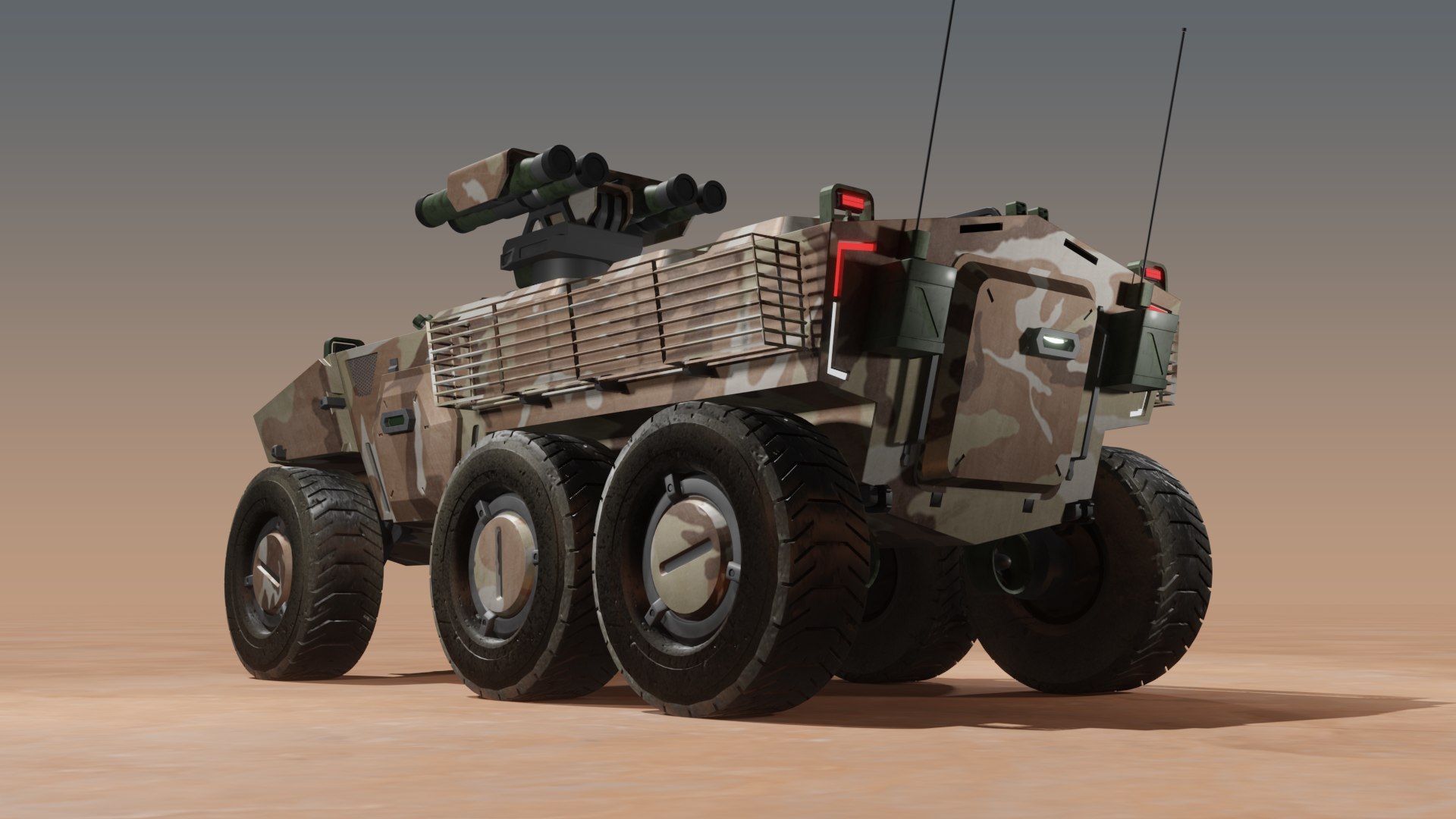 Sci-fi APC ATGM Desert Camouflage 3D - TurboSquid 2128473