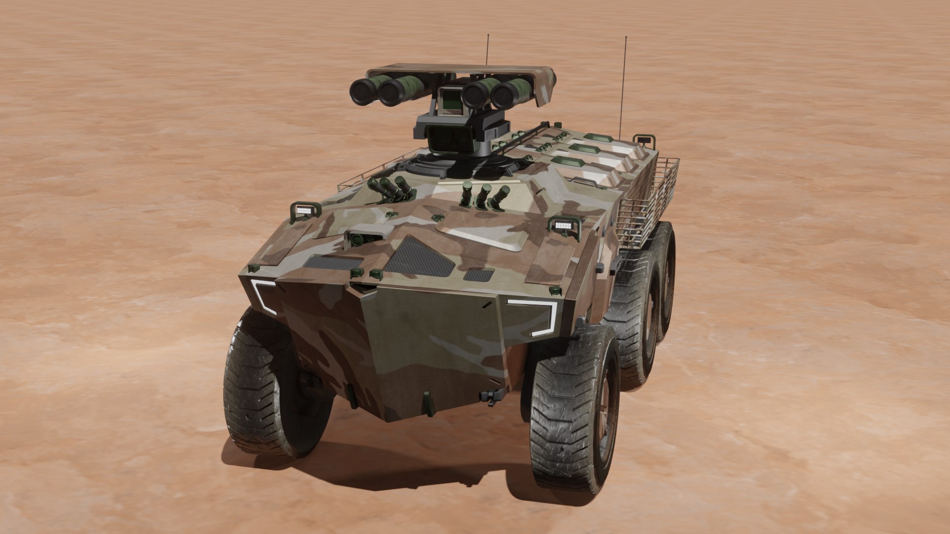 Sci-fi APC ATGM Desert Camouflage 3D - TurboSquid 2128473