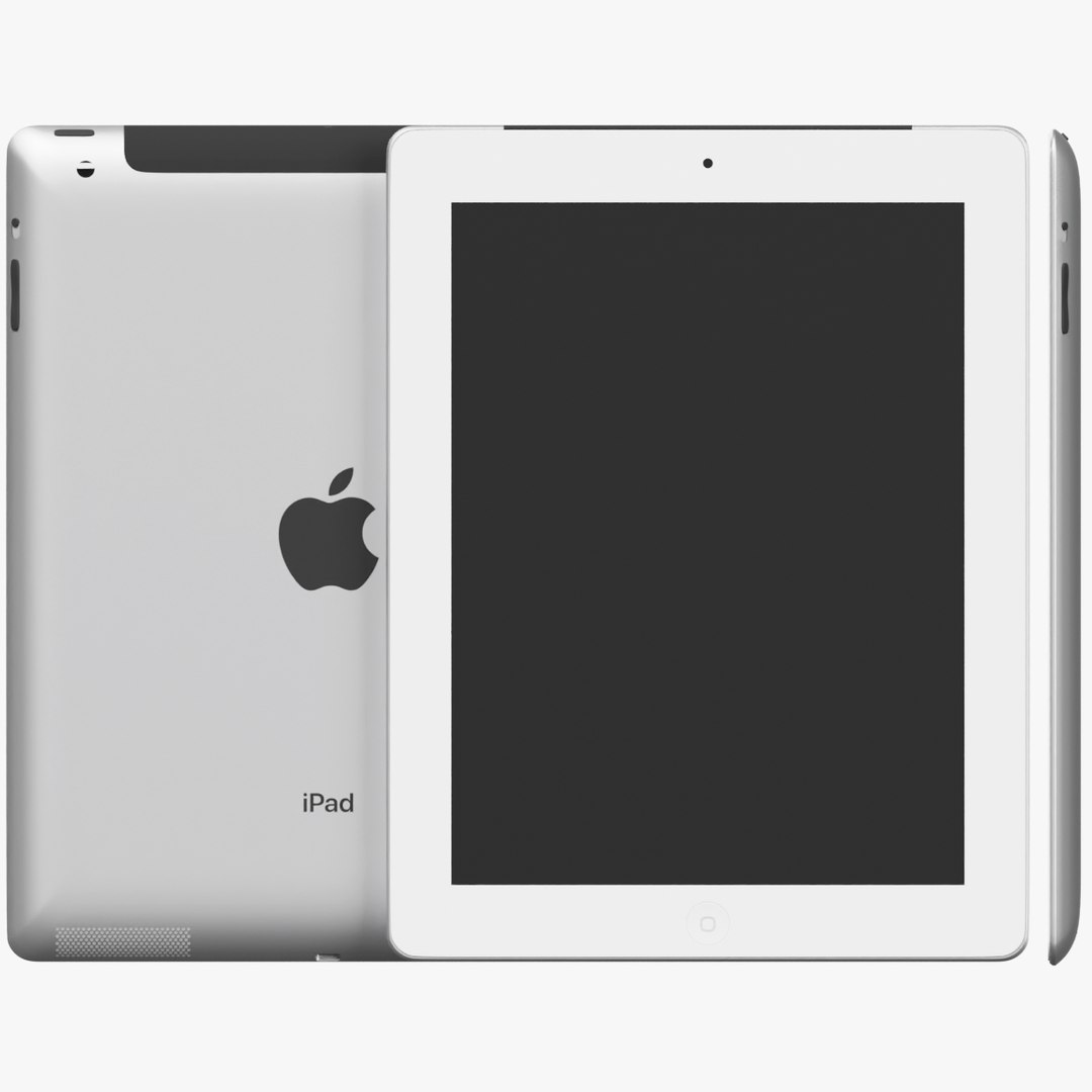 Apple iPad 4th generation wifi and cellular tablet 3D model ...