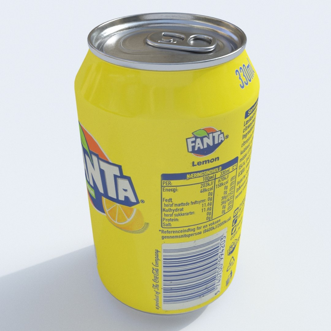 3D Model Softdrink Fanta Lemon - TurboSquid 1457987