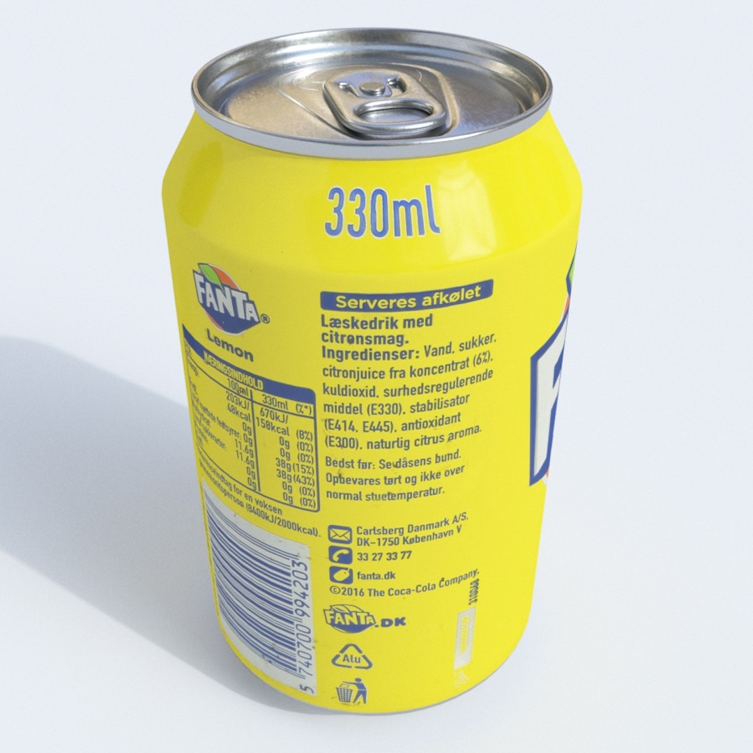 3D Model Softdrink Fanta Lemon - TurboSquid 1457987
