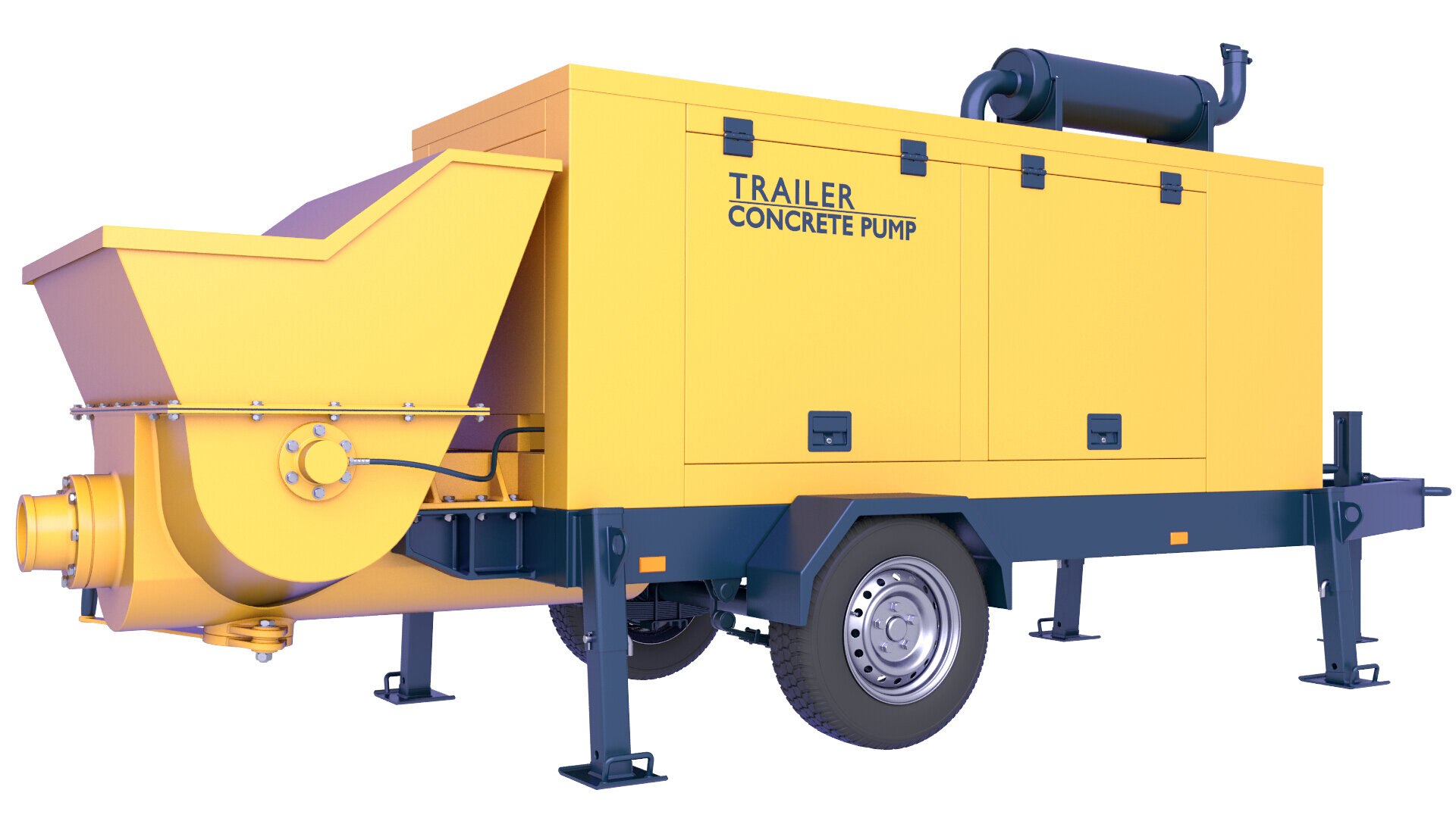 Concrete Pump Trailer 54 3D Model - TurboSquid 2257485