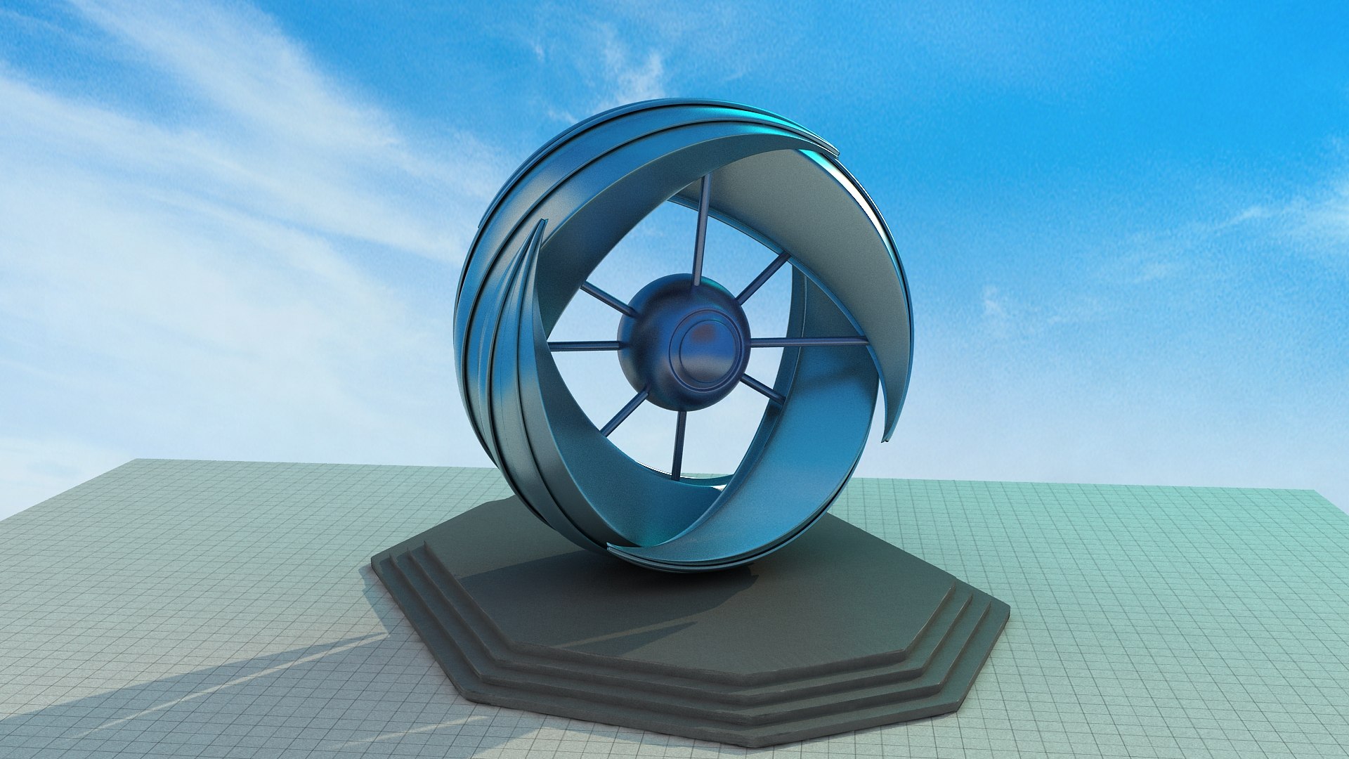 3D Sculpture Model Square Building Abnormity Scene Landscape ...