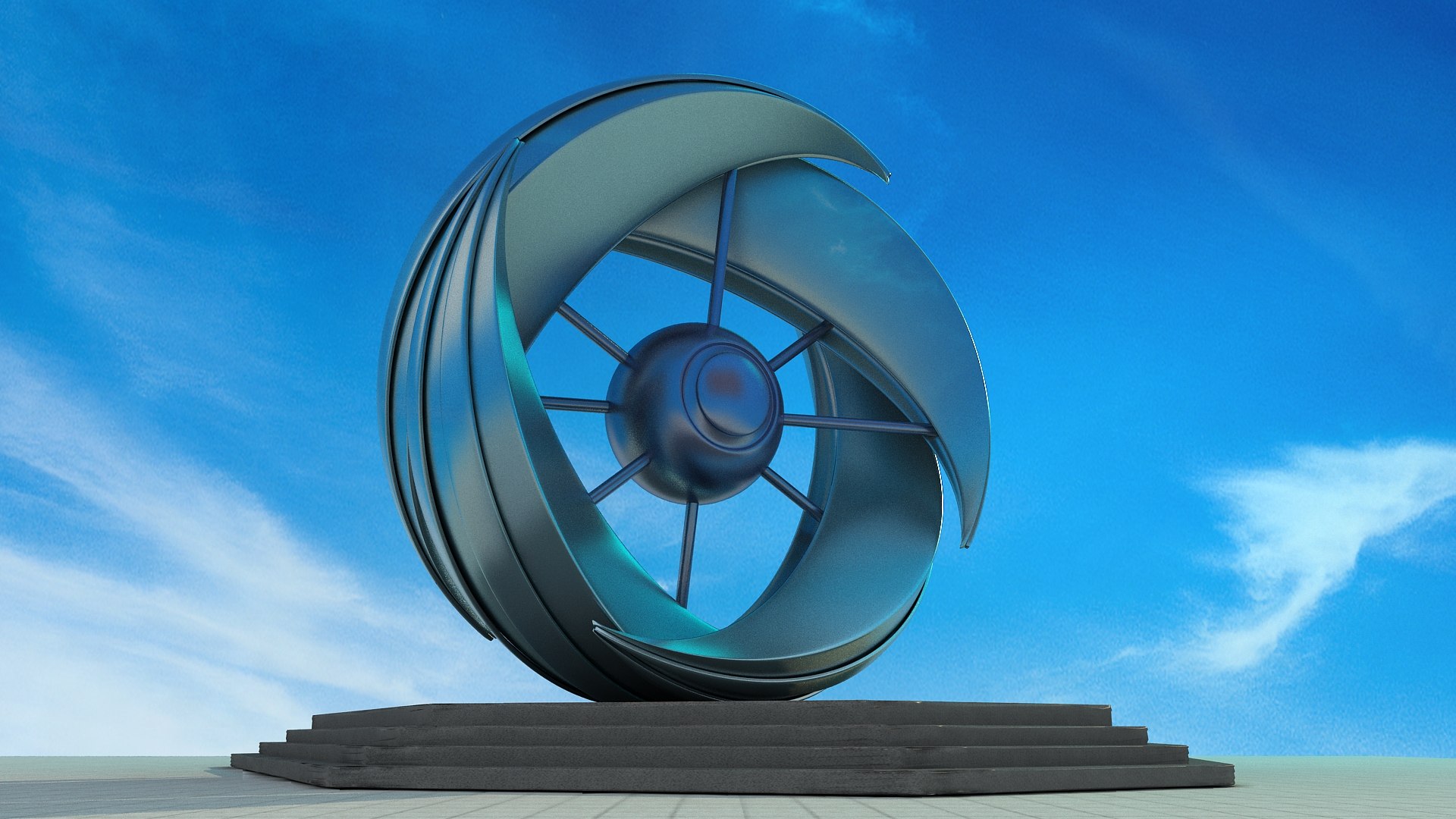 3D Sculpture Model Square Building Abnormity Scene Landscape ...