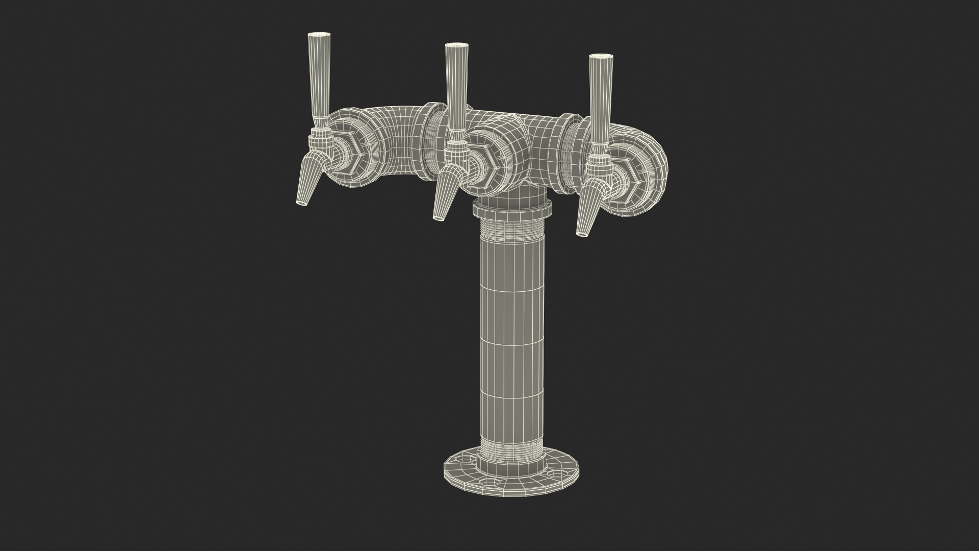 3D Black Iron Pipe Beer Tower Model - TurboSquid 1683426